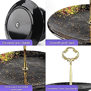 Lucky Will Black and Gold Cupcake Stand for 12 Cupcakes 3 Tier Cake Stand for Party Supplies Decorations Tiered Dessert Stand Serving Tray for Birthday Graduation Halloween Christmas