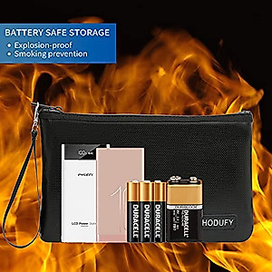 Fireproof Money Bag (2000℉), Fireproof Document Bags, Fireproof Bag, Money Bag, Bank Cash Bag with Zipper & Strap, Suitable for A5 Documents, Bank Inventory, Passport (Black)