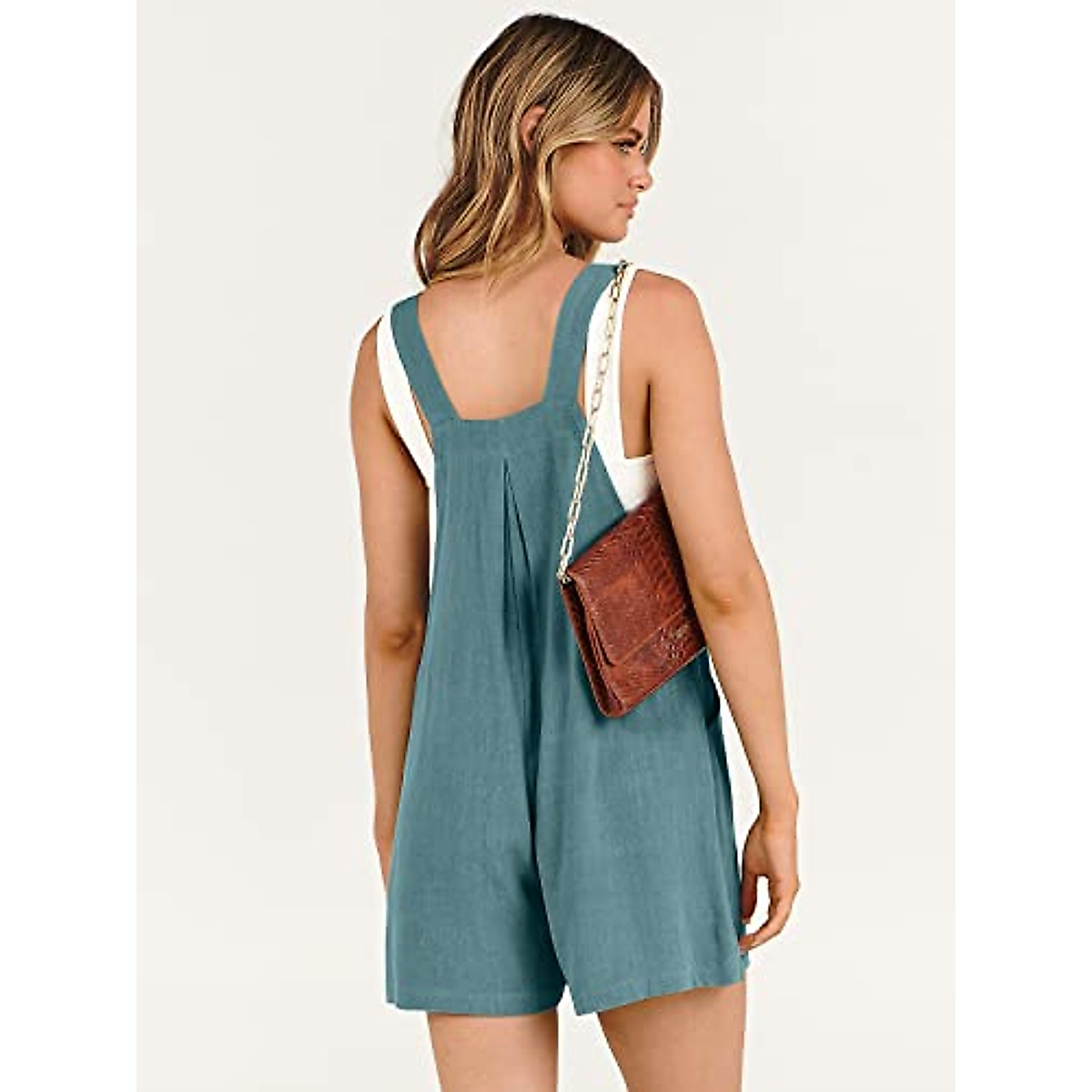 ANRABESS Women's Short Overalls Summer Outfits Casual Adjustable Strap Loose Linen Short Bib Overalls Jumpsuit Rompers 2023 Fashion Clothes 975hulv-S