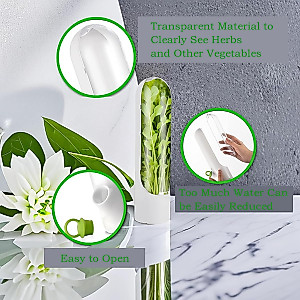 Herb Saver for Refrigerator, Fresh Herb Keeper, Herb Saver Pod Containers, Herb Fresh Keeper for Refrigerator,Herb Storage for Cilantro,Parsley, Asparagus,Keeps Vegetables Fresh for 2-3 Week