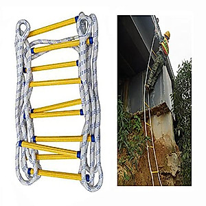 FGQCBBYC Escape Rope Ladder, Fire Escape Ladders Home Lifeline Ladder Emergency Rope Ladder Load Capacity up to 2000 Lb Rope Ladder Escape Ladder/12M/39Ft