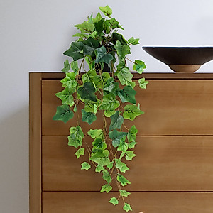 LuckyGreenery Artificial Ivy, Realistic Fake Plant with Plastic Pot for Home Office Garden Decoration (22in Long)