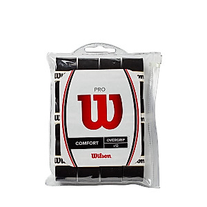 WILSON Pro Tennis Overgrip - 12 Pack, Black