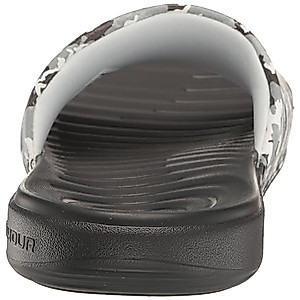 Under Armour Boy's Ansa Graphic Fixed Strap Slide Sandal, (010) Black/Mod Gray/Tahoe Gold, 3 Little Kid