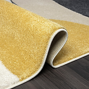 Abani Deco Collection Area Rug -Cream/Grey Modern Artistic Design -7'9" x 10'2" - Easy to Clean - Durable for Kids and Pets - Non-Shedding - Medium Pile - Soft Feel - for Living Room, Bedroom & Office