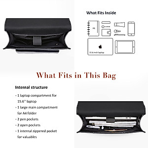 ECOSUSI Laptop Backpack for Women PU Leather Backpack Vintage for Laptop 15.6 inches School Bag College Bookbag, Brown