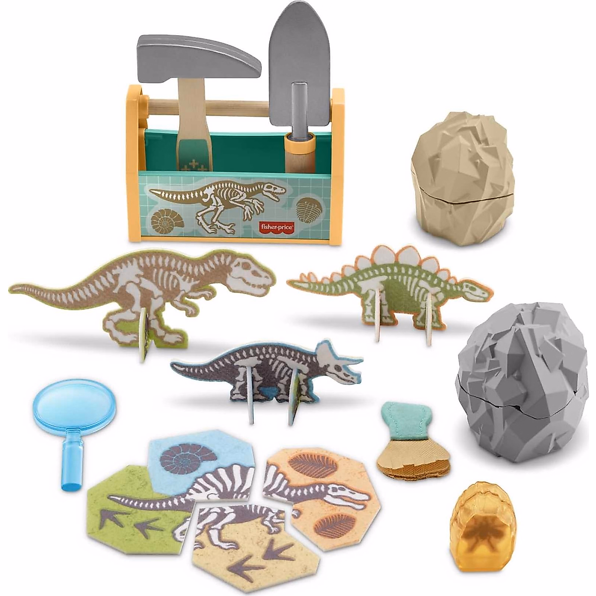 Fisher-Price Dinosaur Discovery, fossil finder paleontologist pretend play set for preschool kids ages 3 years and up