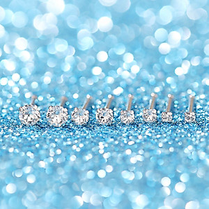 Sllaiss 8 Pcs 20G Nose Ring Studs Made with Austrian Crystal for Women Stainless Steel 1.5mm 2mm 2.5mm 3mm Nose Piercings Set Body Jewelry Hypoallergenic