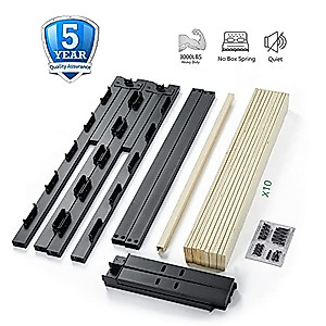 King Bed Frame 16 Inch, NOAH MEGATRON Heavy Duty Bed Frame with Wooden Slats, 16 Inch Mattress Foundation/ No Box Spring Needed (King)