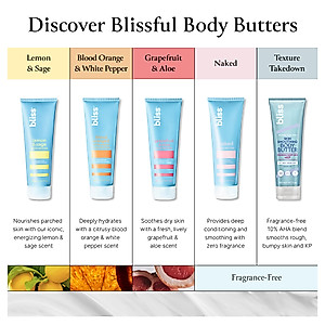 Bliss Body Butter - Blood Orange and White Pepper - Maximum Moisture Cream - 6.7 Fl Oz - Body Lotion for Dry Skin - Long-Lasting Moisturizer for Women & Men - Vegan and Cruelty-Free