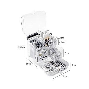 WEAREZ Multifunctional Desktop Pen Organizer,Acrylic Table Organiser With Drawer,Multifunctional Desk Organiser With Cover,Pen Holder For School,Office,Home