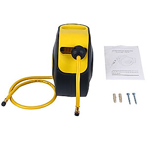 8MILELAKE Retractable Auto Rewind Air Hose Reel Wall Mount Tool Air Compressor 33ft x5/16inches 180 degree rotation Air Hose Reel