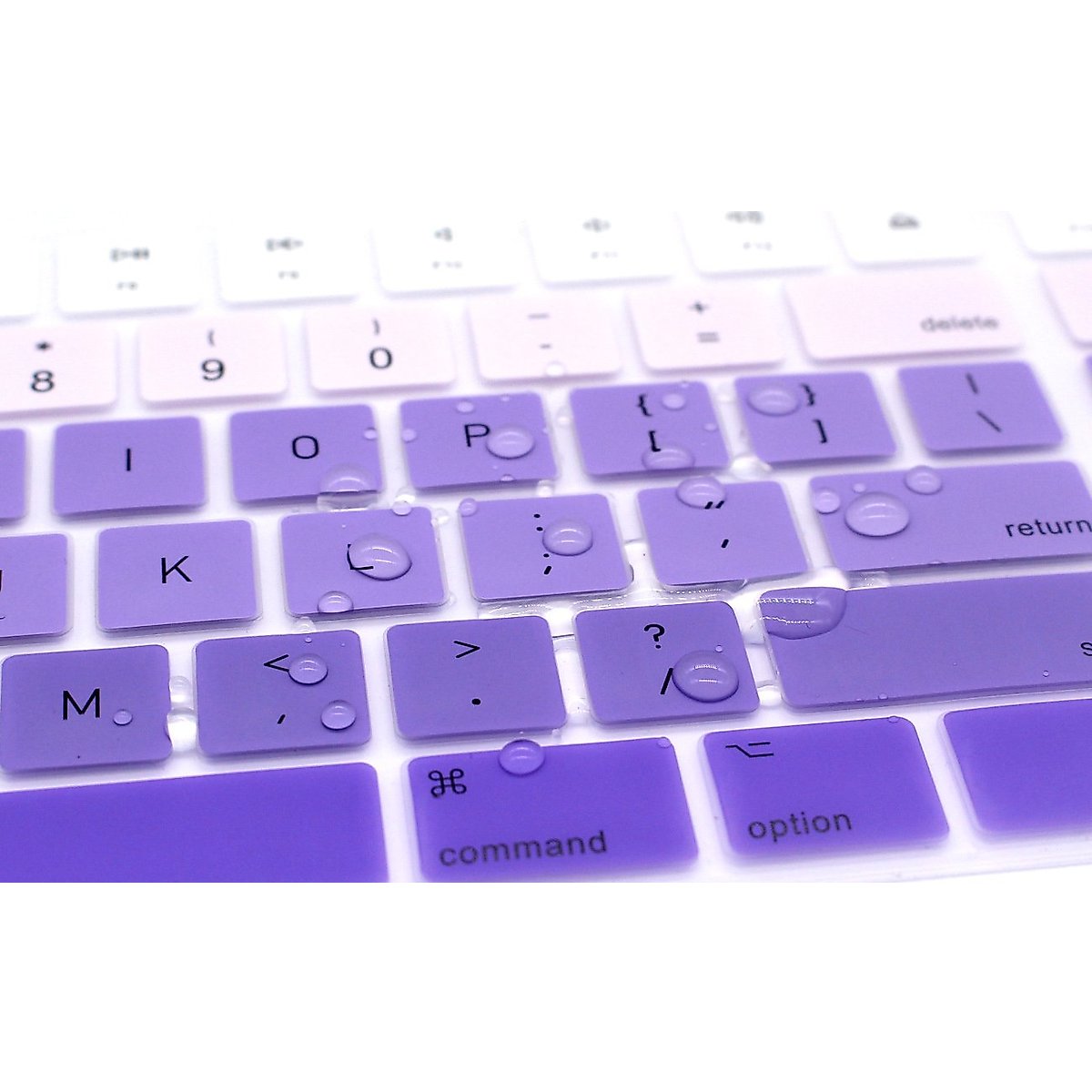 WYGCH Ultra Thin Silicone Full Size Wireless Numeric Keyboard Cover Skin for Mac 2017 Magic Keyboard with Numeric Keypad MQ052LL/A A1843 US Layout,Ombre Purple