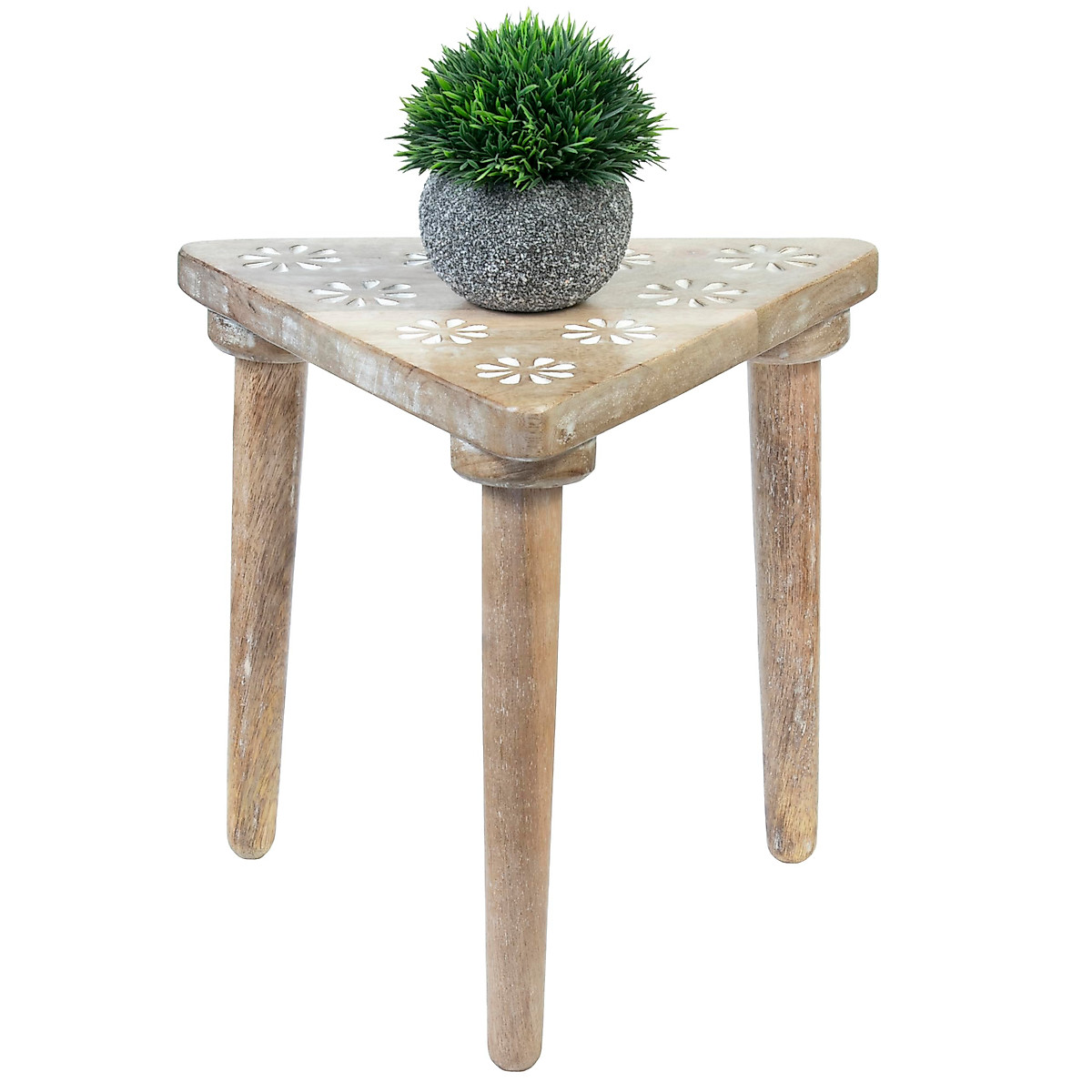 Crocon Plant Stand, Modern Table, Wood Stool for Plant, Plant Table, Indoor Plant Stand, Tall Plant Holder for Flower Pots, Small End Table, Coffee Table Home Décor Wood Stool, 13.5 x 12.5 Inch