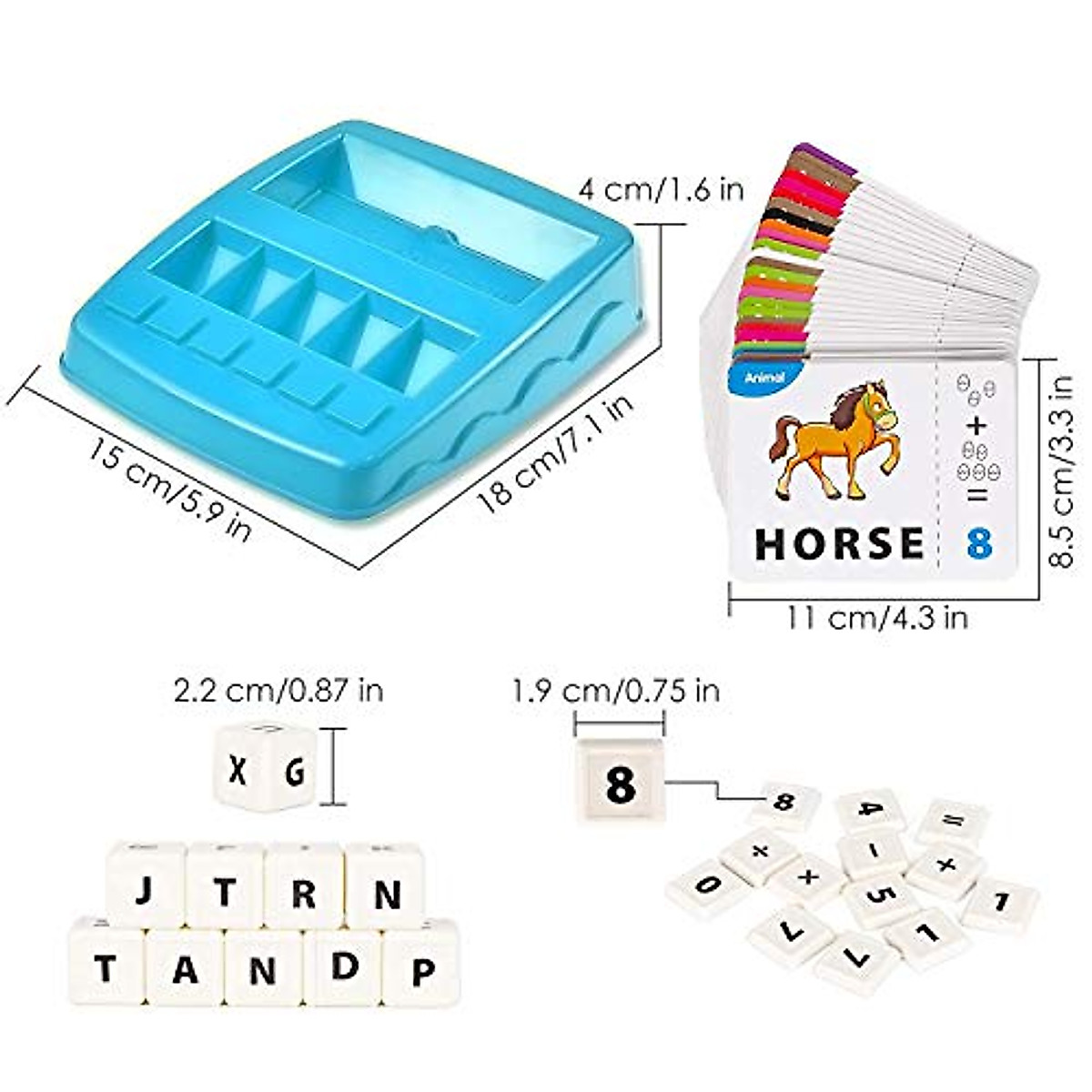 Pup Go Match Letter Game, Spelling Word Games, Educational Early Learning Toys for Age 3 4 5 6 7 8 Year Old Kids, Preschool Toys Board Game Gifts for Boys Girls (Light Blue)