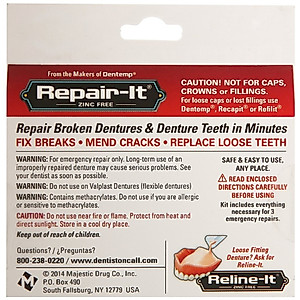 D.O.C. Repair-It Advanced Formula Denture Repair Kit 3 ea (Pack of 2)