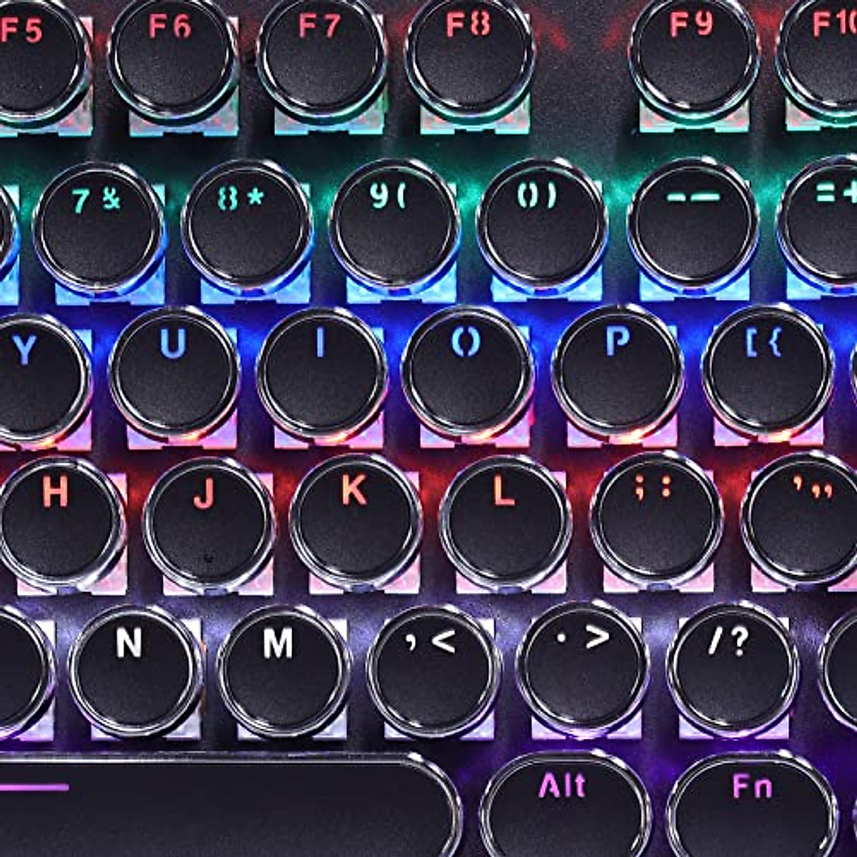 104 Keys Gaming Keyboard Ergonomically Designed Black RGB Backlit Mechanical Keyboard for Laptop (Red Switch)