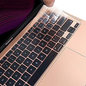 VFENG Premium Ultra Thin Soft Keyboard Cover Skin for 2020+ MacBook Air 13-Inch 13" with Magic Keyboard (Model Number: A2337/A2179), US Version