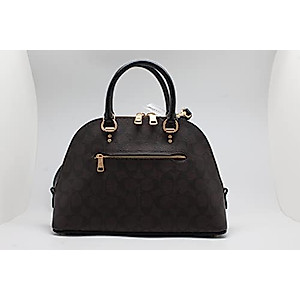 Coach Katy Satchel In Signature Canvas (IM/Brown Black)
