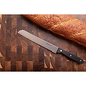 HUMBEE Chef 8 Inch, Serrated Bread Knife, Black
