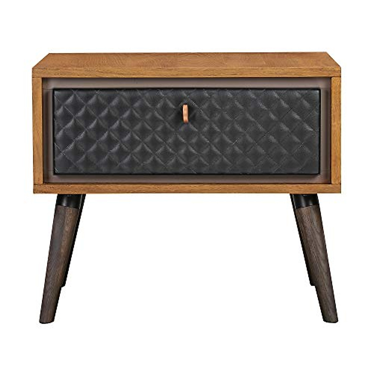 Armen Living Coco Single Drawer with Nightstand, Black/Balsamico