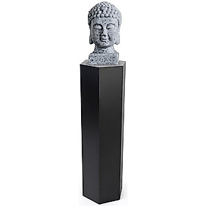 Displays2go Hexagonal Pedestal Display, Laminate, 42-inch Tall - Black (SMHEXPD42BLK)