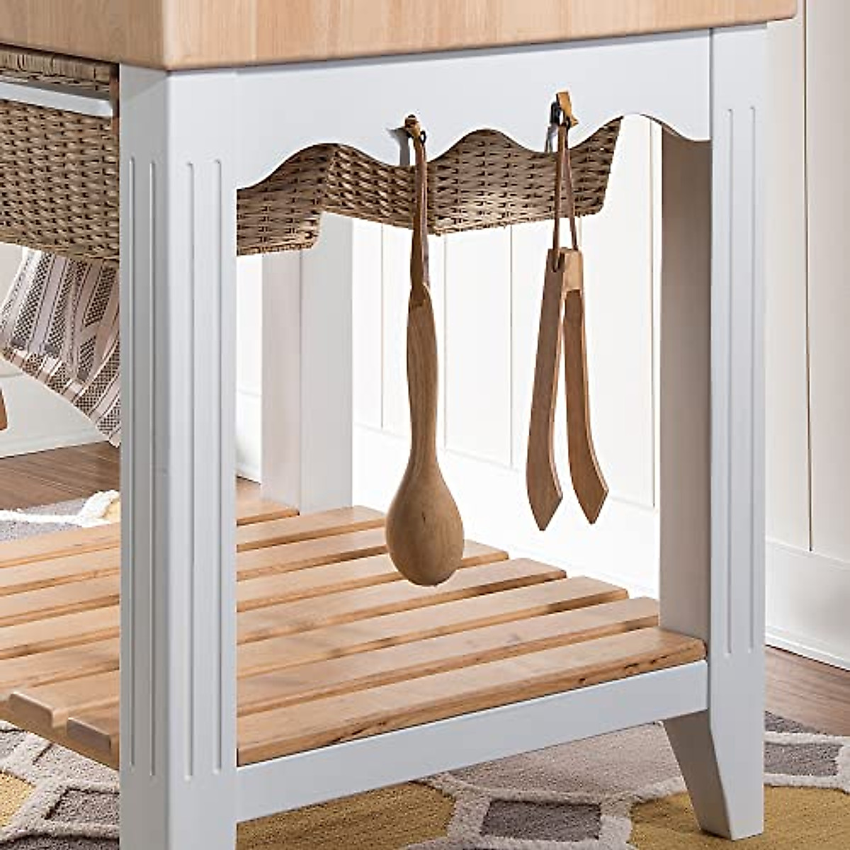 Powell Furniture Kitchen Island, White, 30" x 30" x 36.1/4"