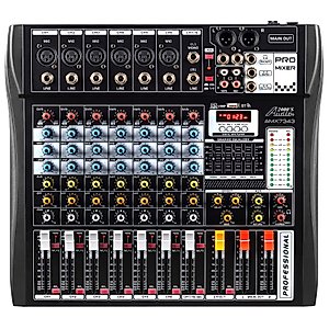 Audio2000'S AMX7343 Eight-Channel Audio Mixer with USB Interface and Sound Effect