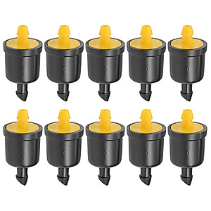uxcell Stabilizer Dripper 5 GPH 20L/H Emitter for Garden Lawn Drip Irrigation with Barbed Hose Connector Plastic Yellow 20pcs