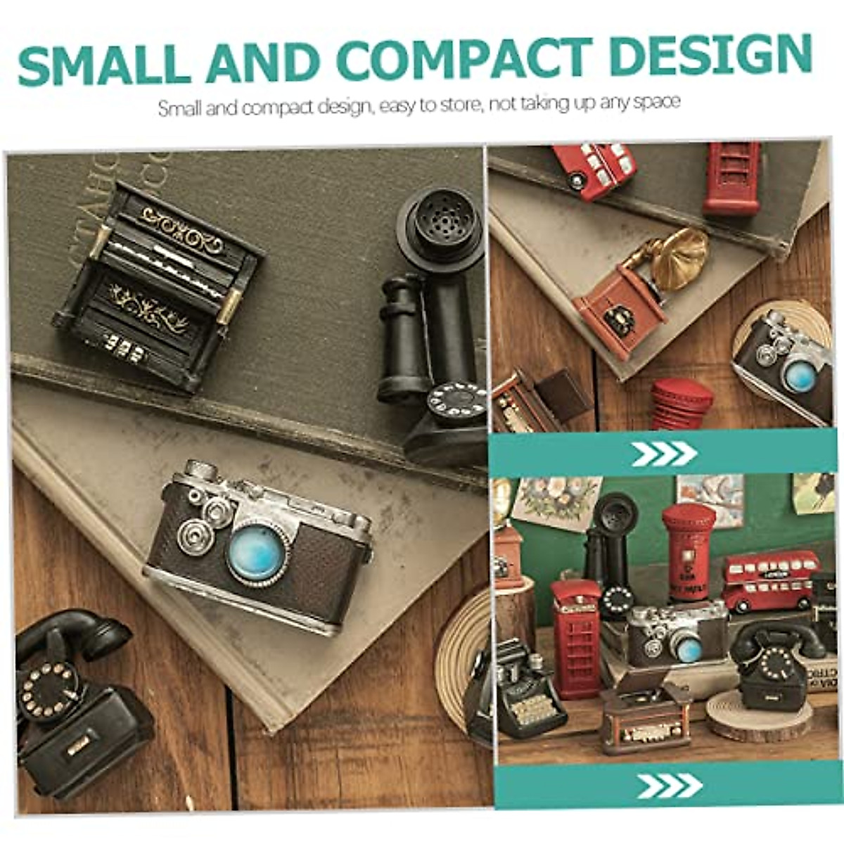 NOLITOY 3pcs Camera Model Nativity Ornaments for Kids Poppets for Kids Home Décor Camera Desktop Decoration Metal Desktop Ornament Sculpture Retro Camera Model Tabletop Camera Model