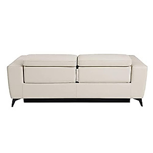 Blackjack Furniture Siena Power Reclining Sofa with USB Ports to Charge Devices, Adjustable Multi-Position Headrests, Wall Hugger Design, 82.6" W, Beige