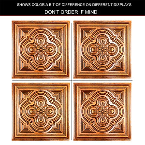 PAINTSDECOR Suspended Ceiling Tiles Farmhouse Tin Ceiling Tiles for Cafe Club Salon Hotel Store Bar 2'x2' PL36 Archaic Copper 10pcs