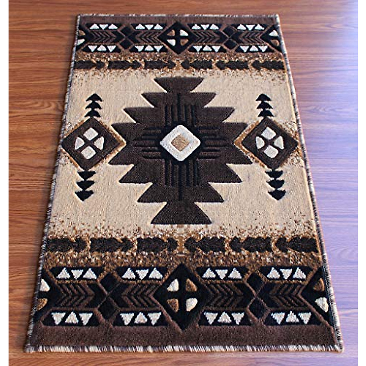 South West Native American Door Mat Area Rug Design C318 Berber 24 In. X 40 In.