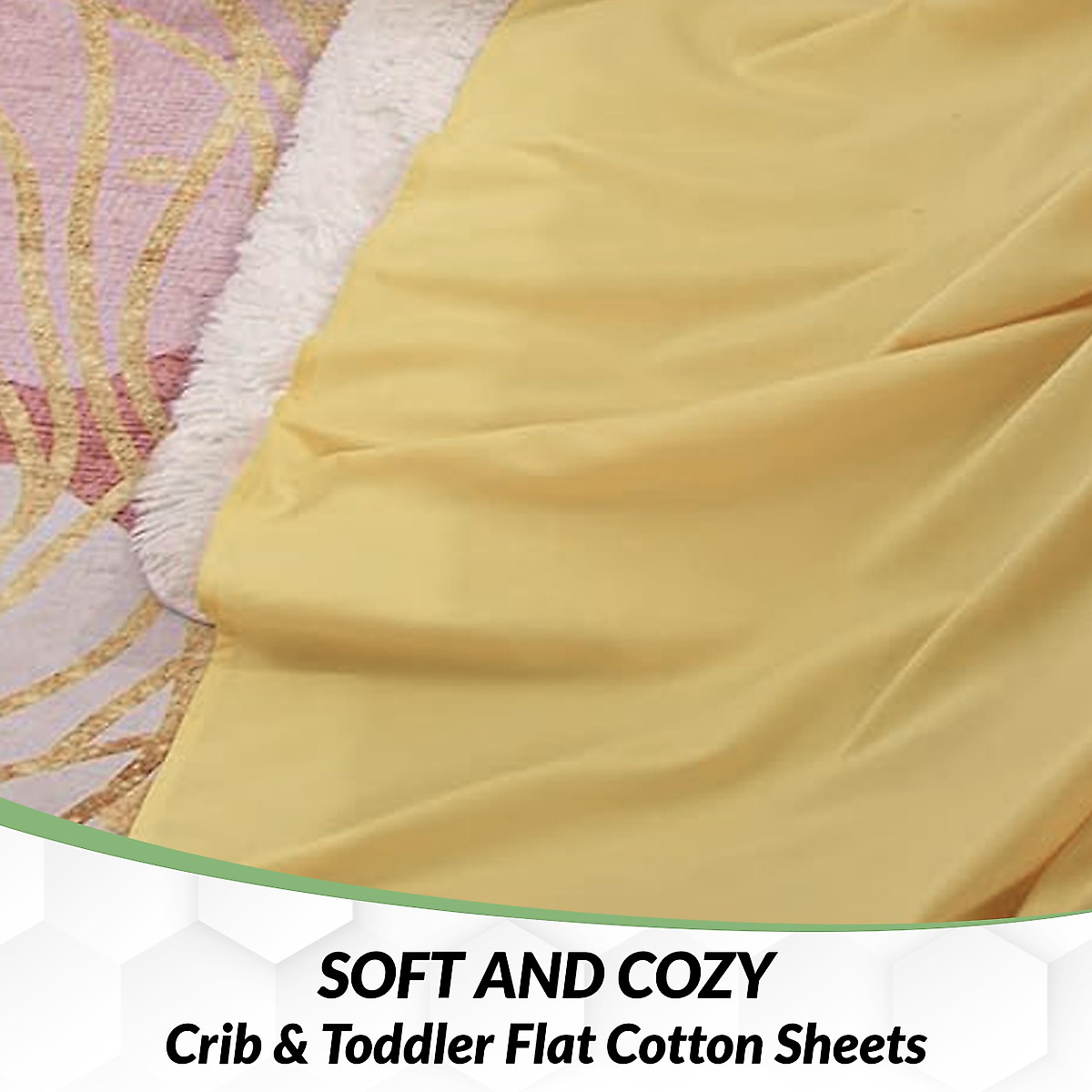 Crib & Toddler Poly/Cotton Sheets - Color: Yellow - Flat