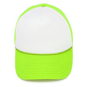 MR.R Sublimation Blank Polyester Mesh Cap Mesh Hat Two Tone Trucker Summer Mesh Cap with Adjustable Snapback,Green,6 Pieces per Pack