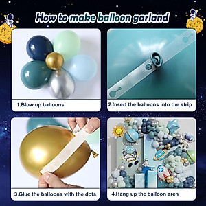 Outer Space Birthday Decorations 152pcs Universe Astronaut Theme Balloons Arch Kit Astronaut Rocket Navy Blue Foil Latex Balloons For Boys Kids Birthday Party Baby Shower Decor