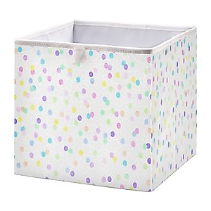Kigai Rectangular Storage Bin Colorful Polka Dot Foldable Storage Basket Toy Storage Box for Home Organizing Shelf Closet Bins, 15.8 x 10.6 x 7-Inch