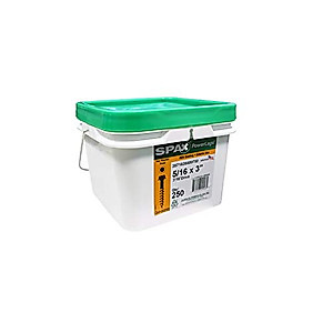 SPAX 5/16" x 3" Exterior Hex Head Structural Wood Lag Screws Powerlags Hex (250 EA) Bulk Pail Bit Included Heavy Duty Rust Resistant