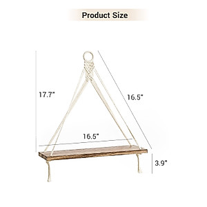 Mkono Macrame Hanging Shelves Key Holder Boho Wall Decor