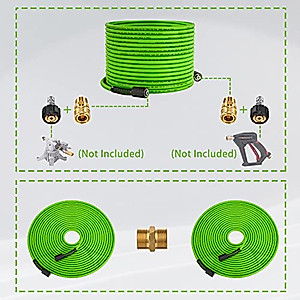 PWACCS Pressure Washer Hose for Power Washer – 3600 PSI Kink Resistant Pressure Washing Extension Hose 50 FT x 1/4" – Universal Electric Power Wash Hose for Replacement – Compatible with M22 Fittings