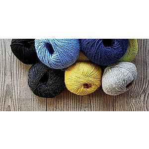 100% Alpaca Yarn Wool Set of 3 Skeins DK Worsted Weight - Heavenly Soft and Perfect for Knitting and Crocheting (Azure Blue, DK/Worsted)
