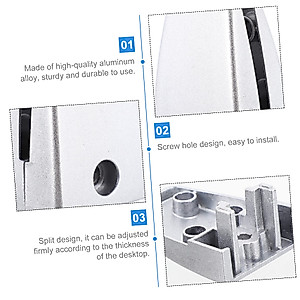4Pcs glass clip clamps for desk screens desk divider clamp sneeze guard clamp desk divider brackets partition bracket desk panel aluminum alloy office protection support clip