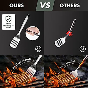 CTCCORC Grill Tool Set 20PCS, BBQ Tool Sets with Durable Barbecue Spatula, Grill Knife, Fork, Tongs, Skewers, Portable Storage Bag, Heavy Duty Stainless Steel Outdoor Cooking Camping Grilling Tools