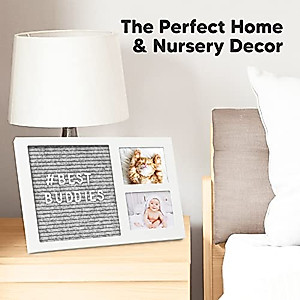 Baby Picture Frame, Ultrasound Picture Frames with Felt Letterboard - Baby Photo Frame, Sonogram Picture Frame,Baby Keepsake, Sonogram Picture Frame, Baby Photo Frame, Baby Shower Gifts (Alpine White)