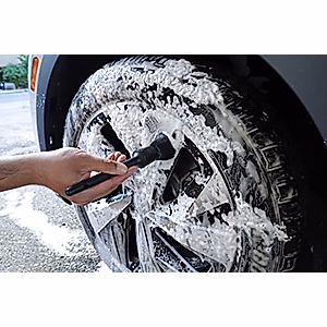 Detail Buddy Natural Boar Premium Heavy Duty Plastic Detailing Brush for Wheels, Interior, Leather, Trim - Set of 3 (Black, Set of 3 - Plastic with Black Boar Hair)