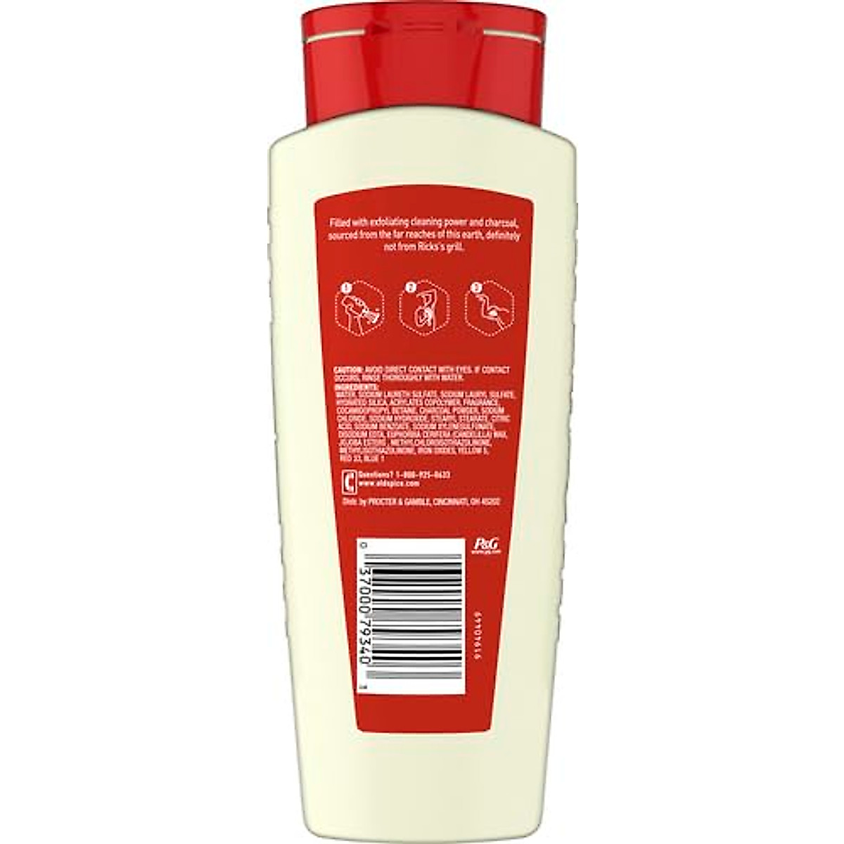 Old Spice Mens Body Wash Exfoliate With Charcoal 16 Oz