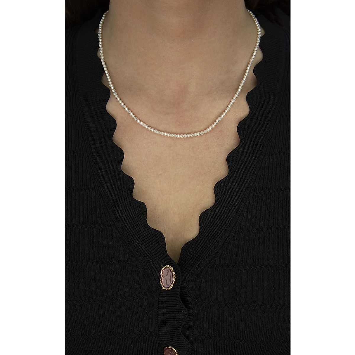 .925 Sterling Silver AAAA White Freshwater Cultured Pearl Silk-Knotted 18" Princess-Length Strand Necklace - Choice of Pearl Size (3.0-3.5mm)