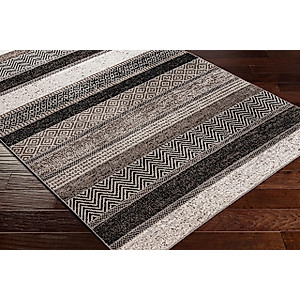 Mark&Day Washable Rugs, 8x10 Sandborn Modern Medium Gray Area Rug, Black Grey Beige Carpet for Living Room, Bedroom or Kitchen (7'10" x 10', Machine Washable)