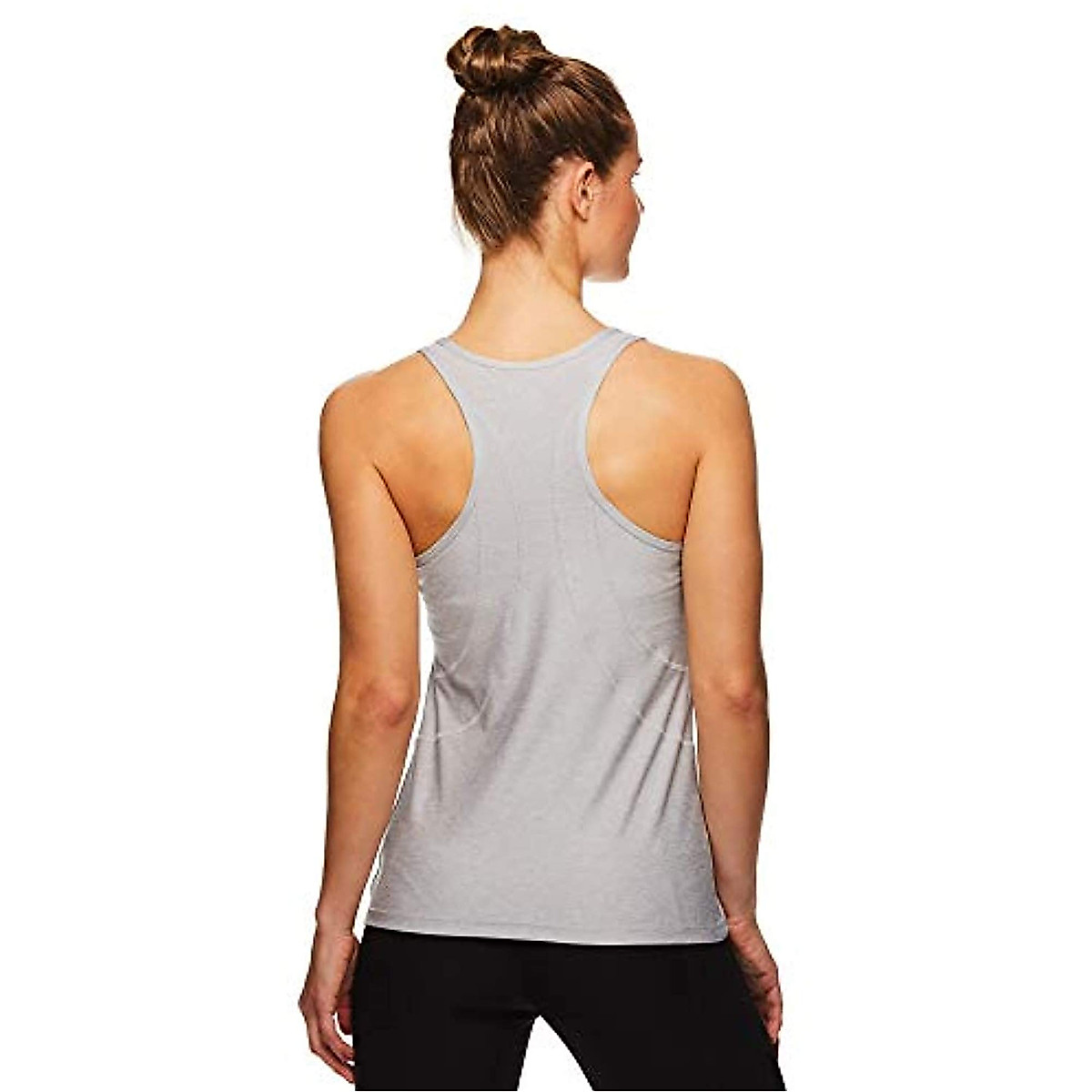 Reebok Womens Marled Jersey Racerback Tank Top, Grey, Small