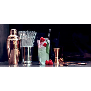 Halm Glass Straws - 6x Reusable 8 inch Drinking Straws clear + Plastic-Free Cleaning Brush - Made in Germany - Dishwasher Safe - Straight - Perfect for Smoothies, Cocktails
